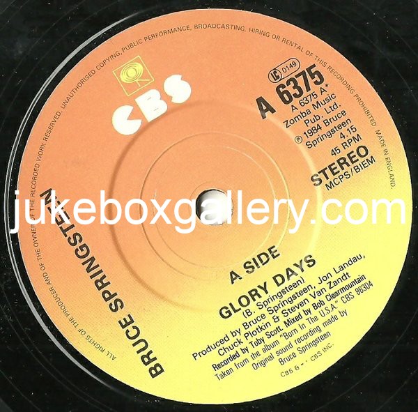 Volledige collectie :: Vinyl 45 Toeren :: Bruce Springsteen - Glory ...